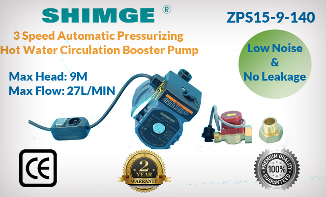 Shimge ZPS 3 Speed Auto-Pressurizing Hot Water Circulation Pump wth ...