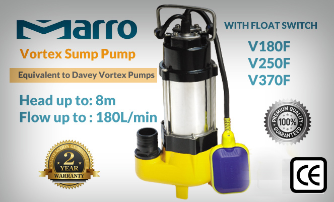 Marro Stainless Steel 180W/250W/370W AUTO Submersible Sump/Dirty Water ...